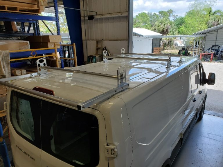 Ford Transit (3) Bar Ladder Racks w/Roller for 130" to 148" Wheel Bases ...